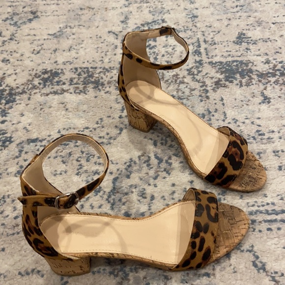 Shoes | Leopard Print Block Heel Sandals | Poshmark